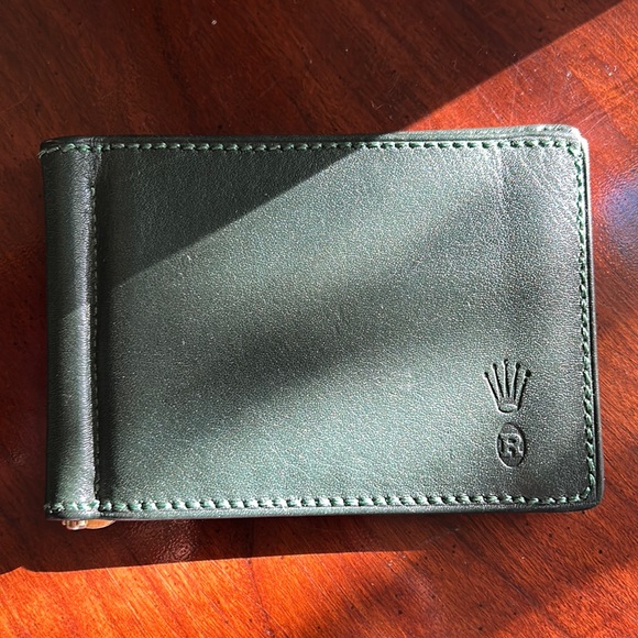 Rolex | Bags | Rare Rolex Soft Leather Green Wallet | Poshmark